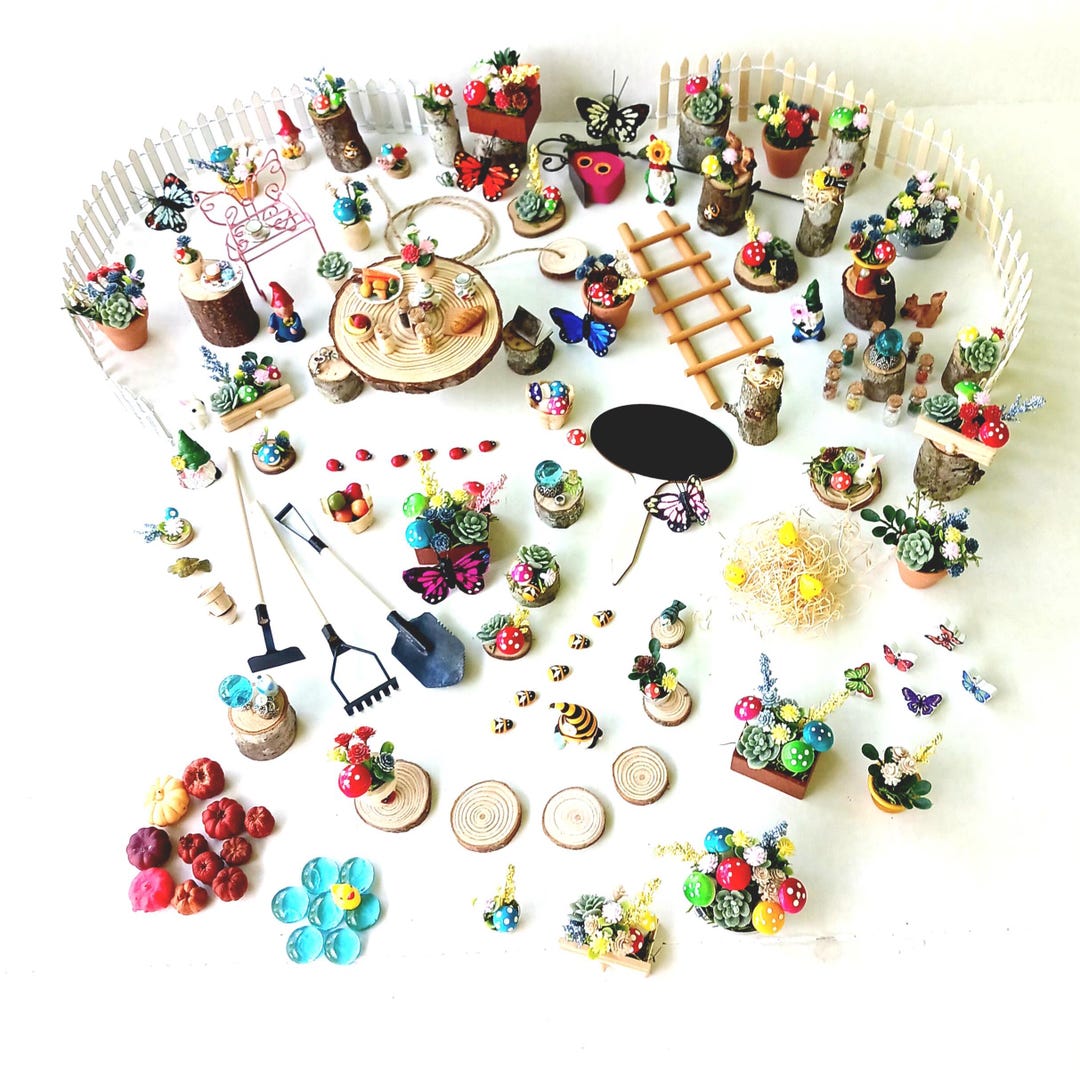 Miniature Fairy Garden Kit: Whimsical Nature Gift Box (15/20/25/30 ...