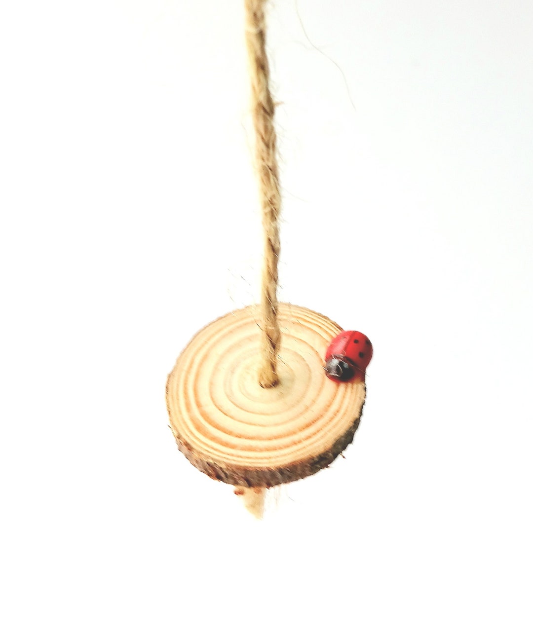 Miniature Wood Slice Swing: Ladybug Fairy Garden Accessory - Etsy