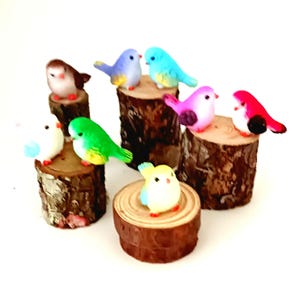 Miniature Resin Bird: Colorful Fairy Garden Accessory - Etsy