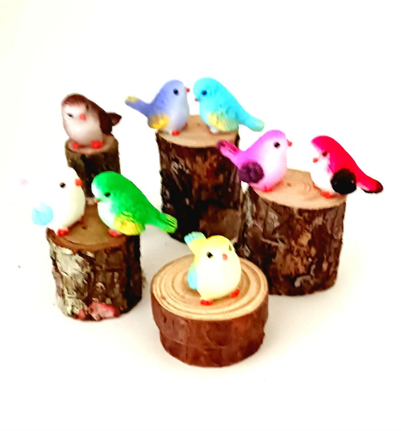 Miniature Resin Bird: Colorful Fairy Garden Accessory - Etsy