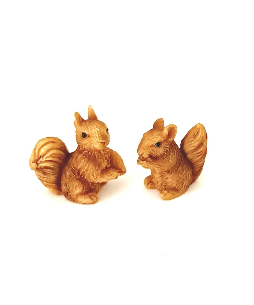 Resin Squirrel Figurines (2pc Set): Miniature Fairy Garden Decor - Etsy