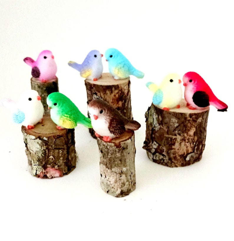 Miniature Resin Bird: Colorful Fairy Garden Accessory - Etsy