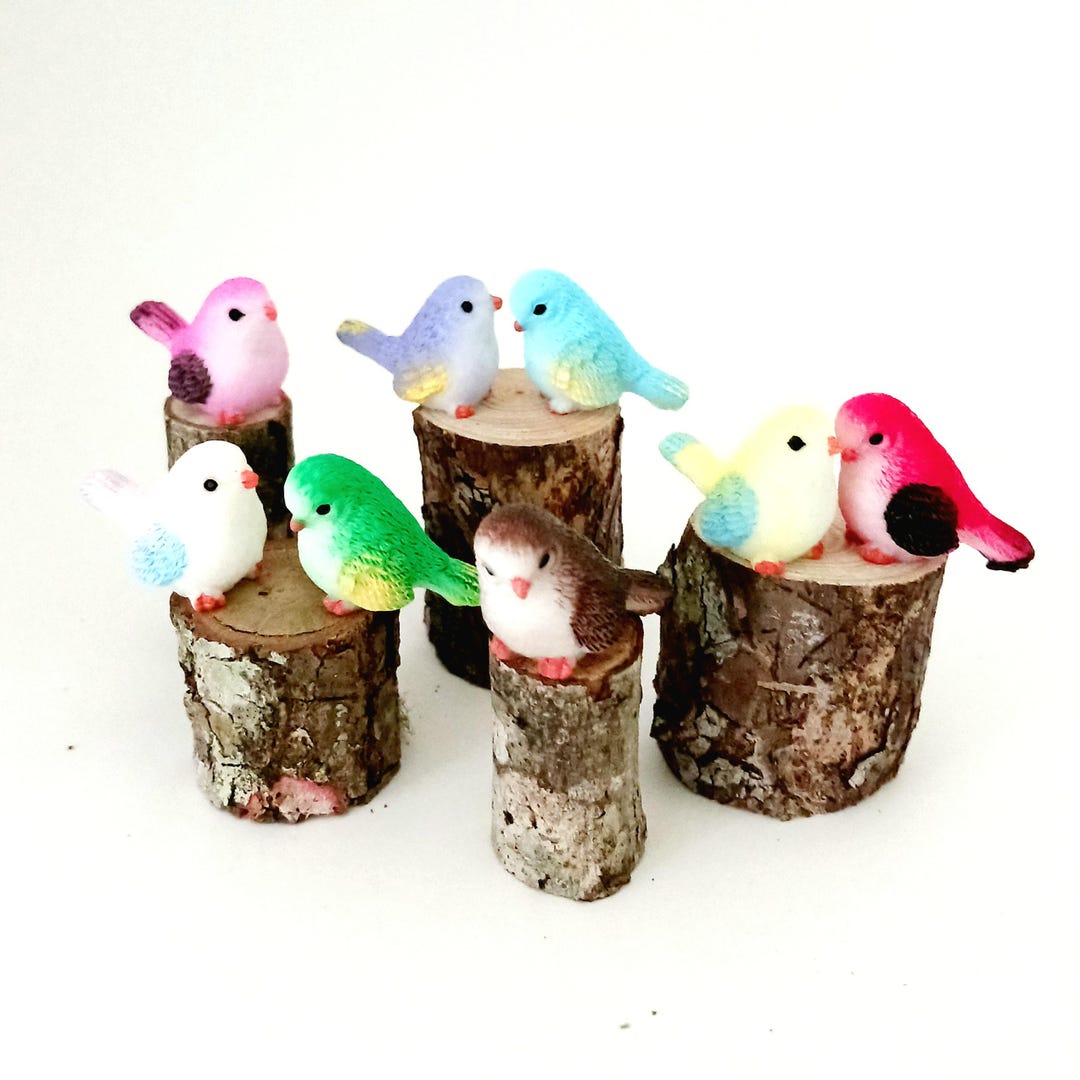 Miniature Resin Bird: Colorful Fairy Garden Accessory - Etsy