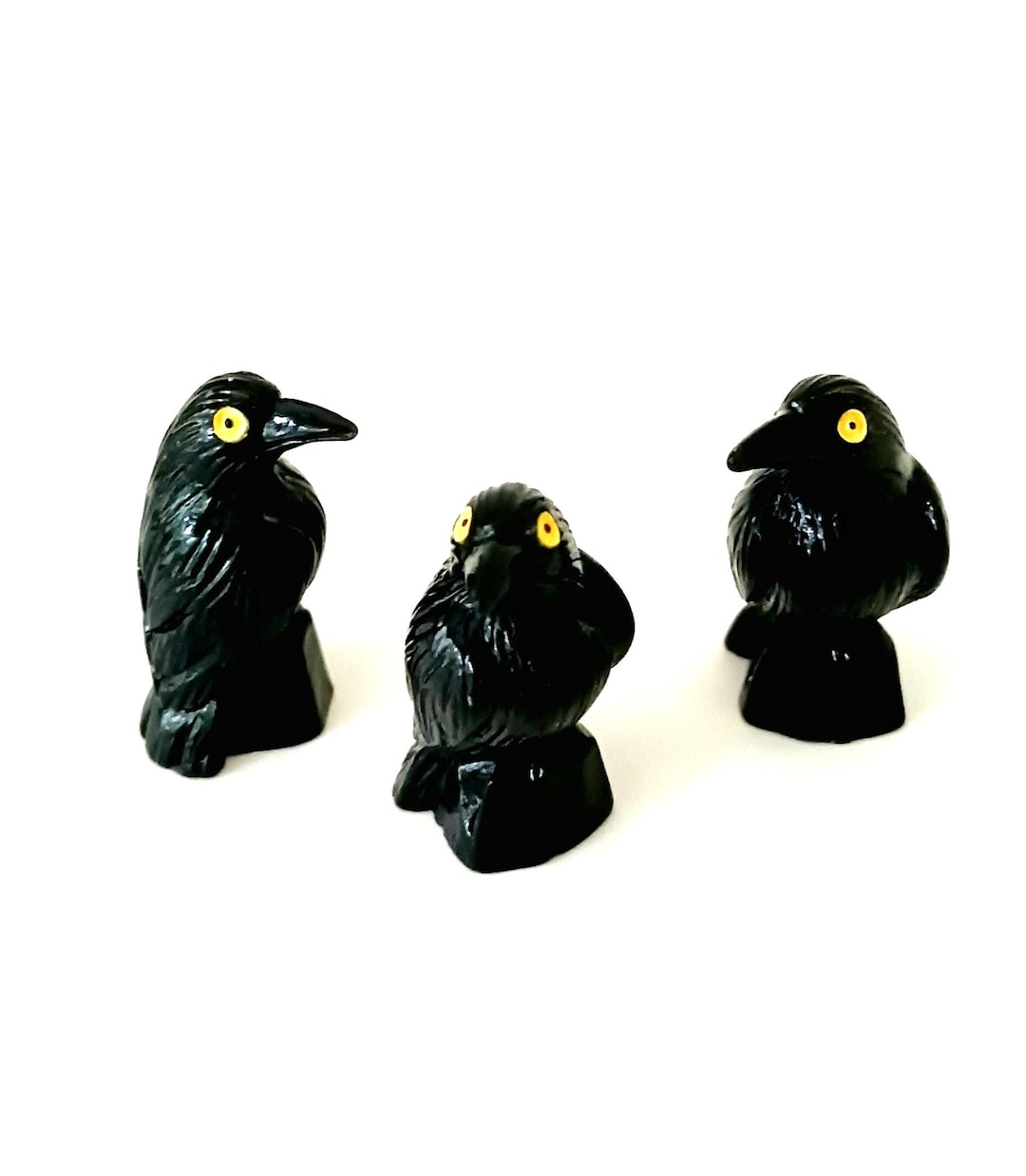 Miniature Black Resin Crows: Fairy Garden Halloween Decor (set of 3) - Etsy