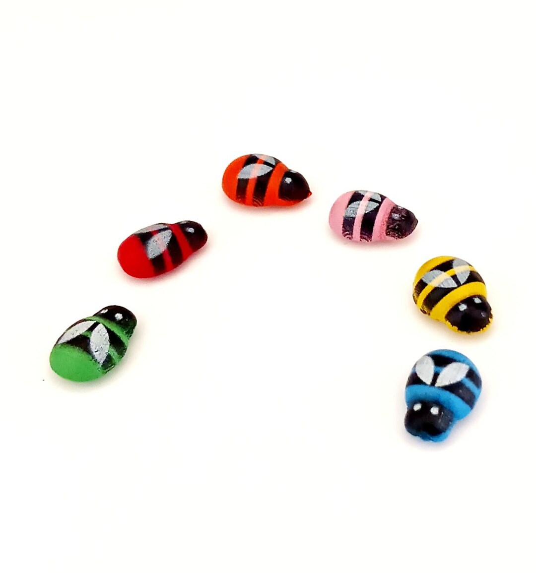 Miniature Colorful Bees: Fairy Garden Accessories - Set of 6 - Etsy