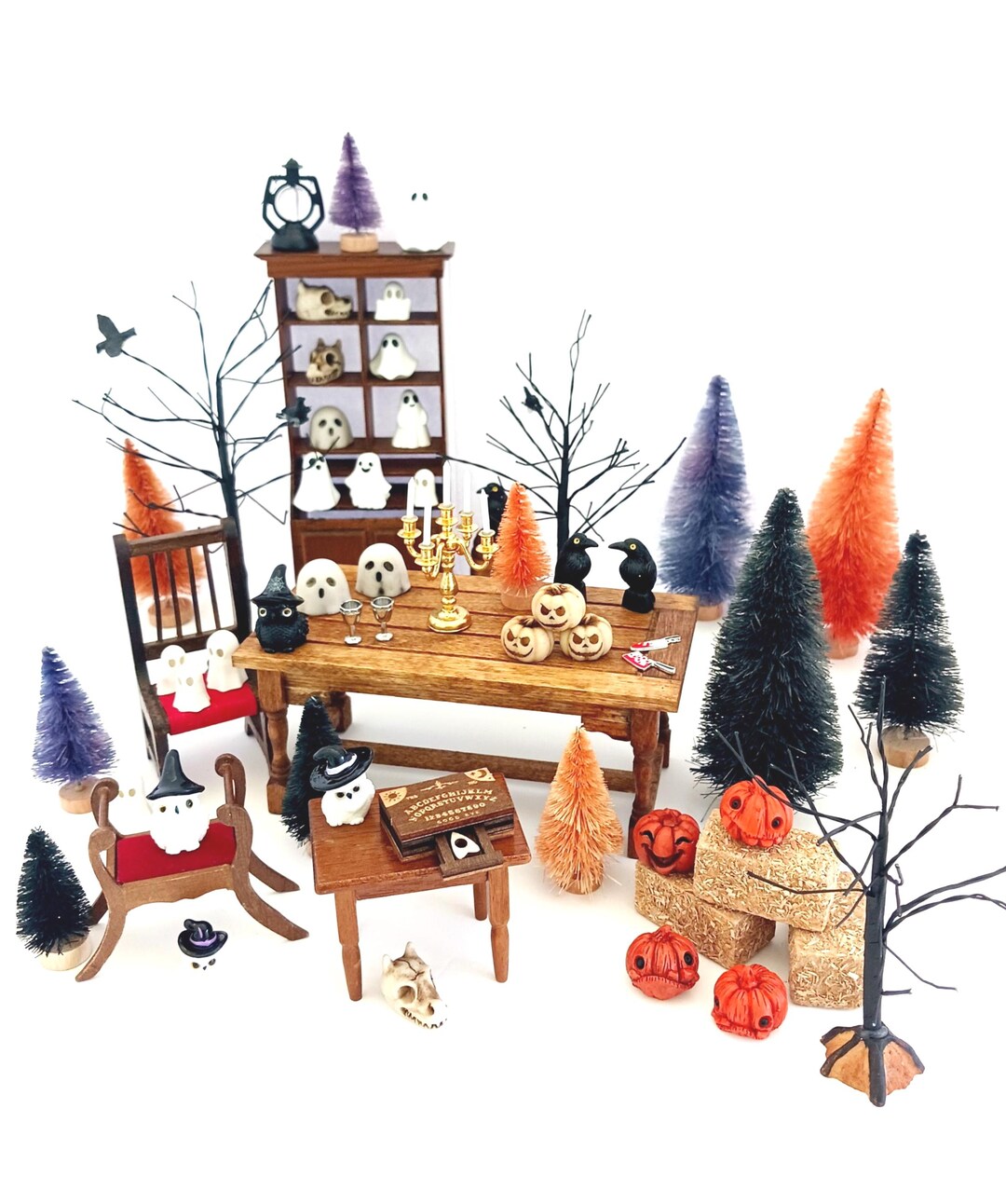 Miniature Halloween Dollhouse Accessories - Witch and Wizard Gothic DIY ...