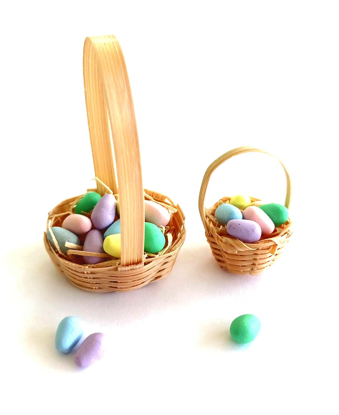 Miniature Easter Egg Basket, 1:12 Scale Dollhouse Accessory - Etsy