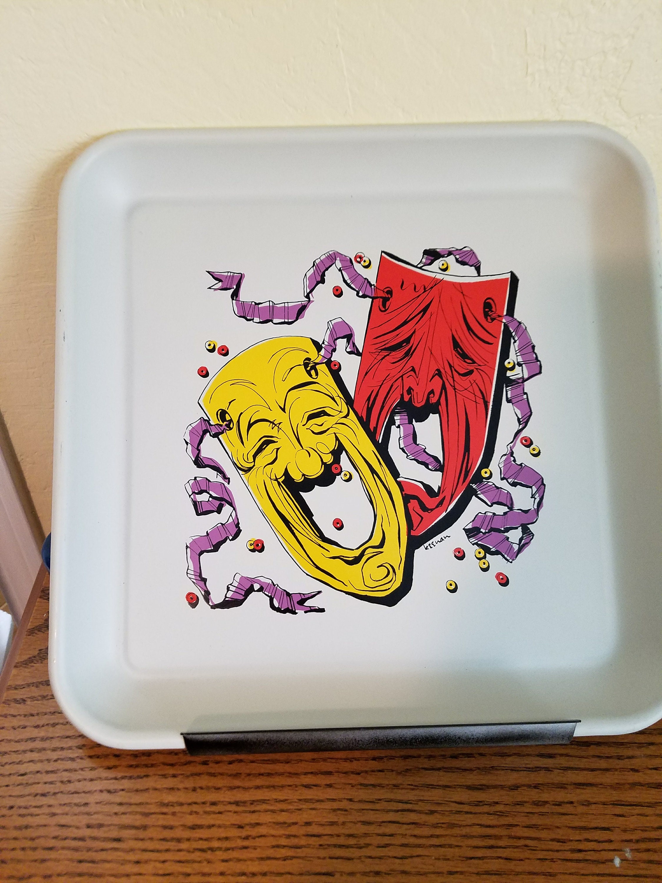 Drama Comedy Masks Serving Trays Retro Social Supper Tray by Keenan 13 ...