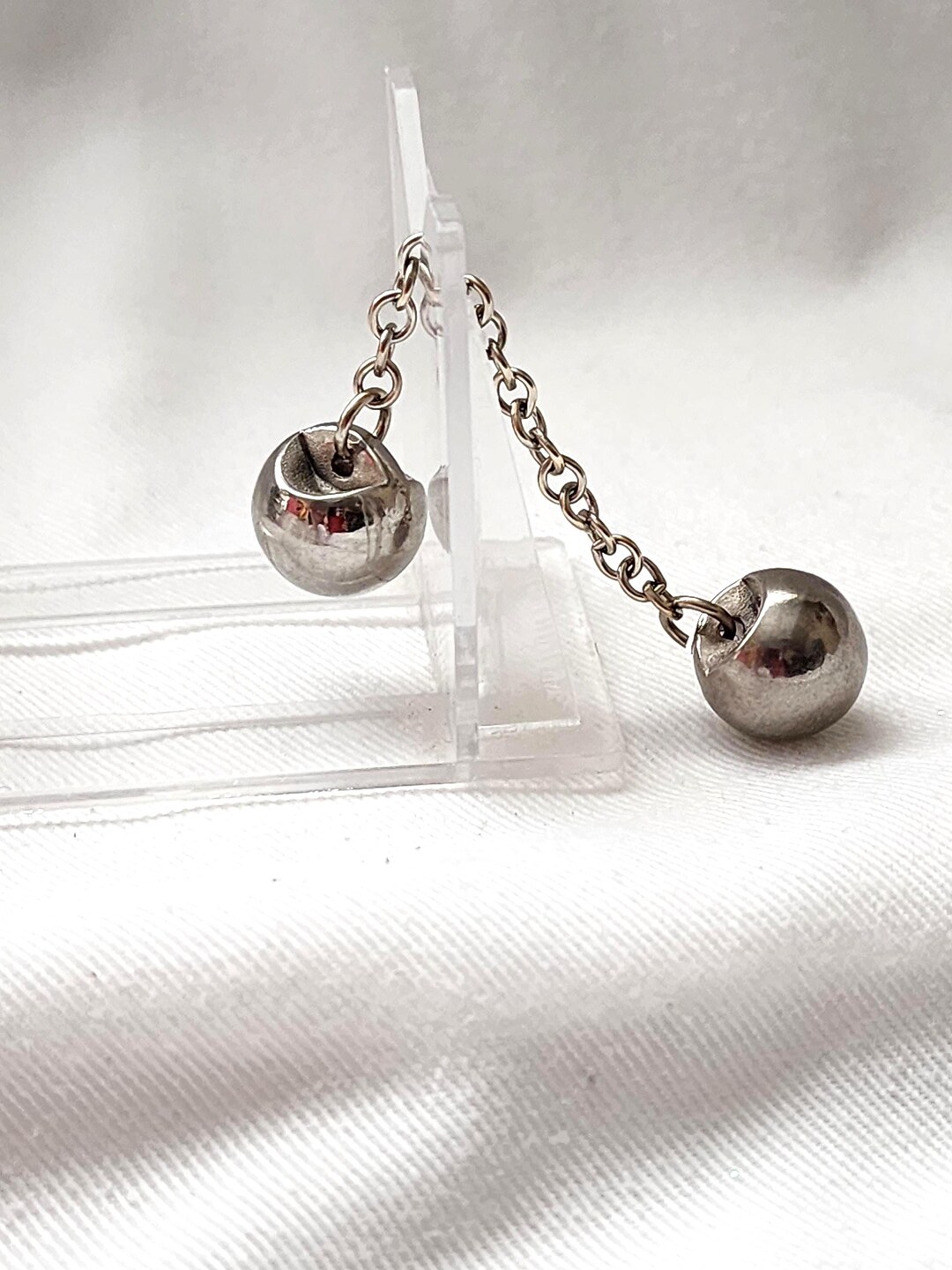 Antique One Half Inch Silver Balls Cloak Cape Fastener 2 Inch CHAIN - Etsy