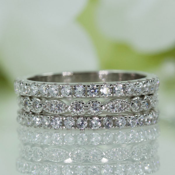 Wedding Bands Set - Etsy