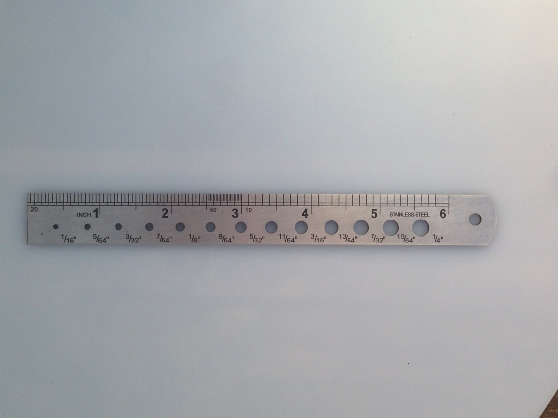 Stainless Steel Ruler 6 With Drill Gauge - Etsy