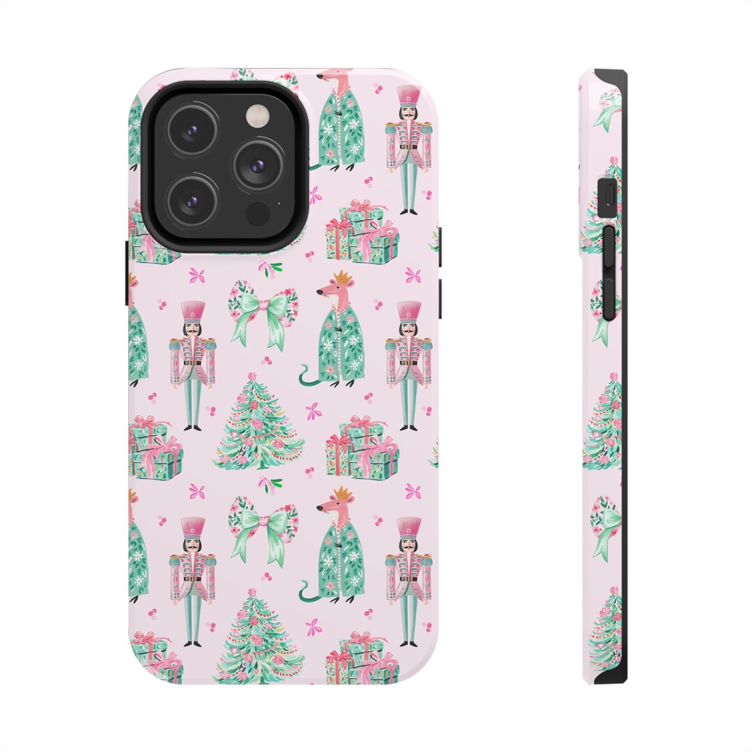 Pastel Nutcracker Mouse King Phone Case, Preppy Pink Christmas Phone ...