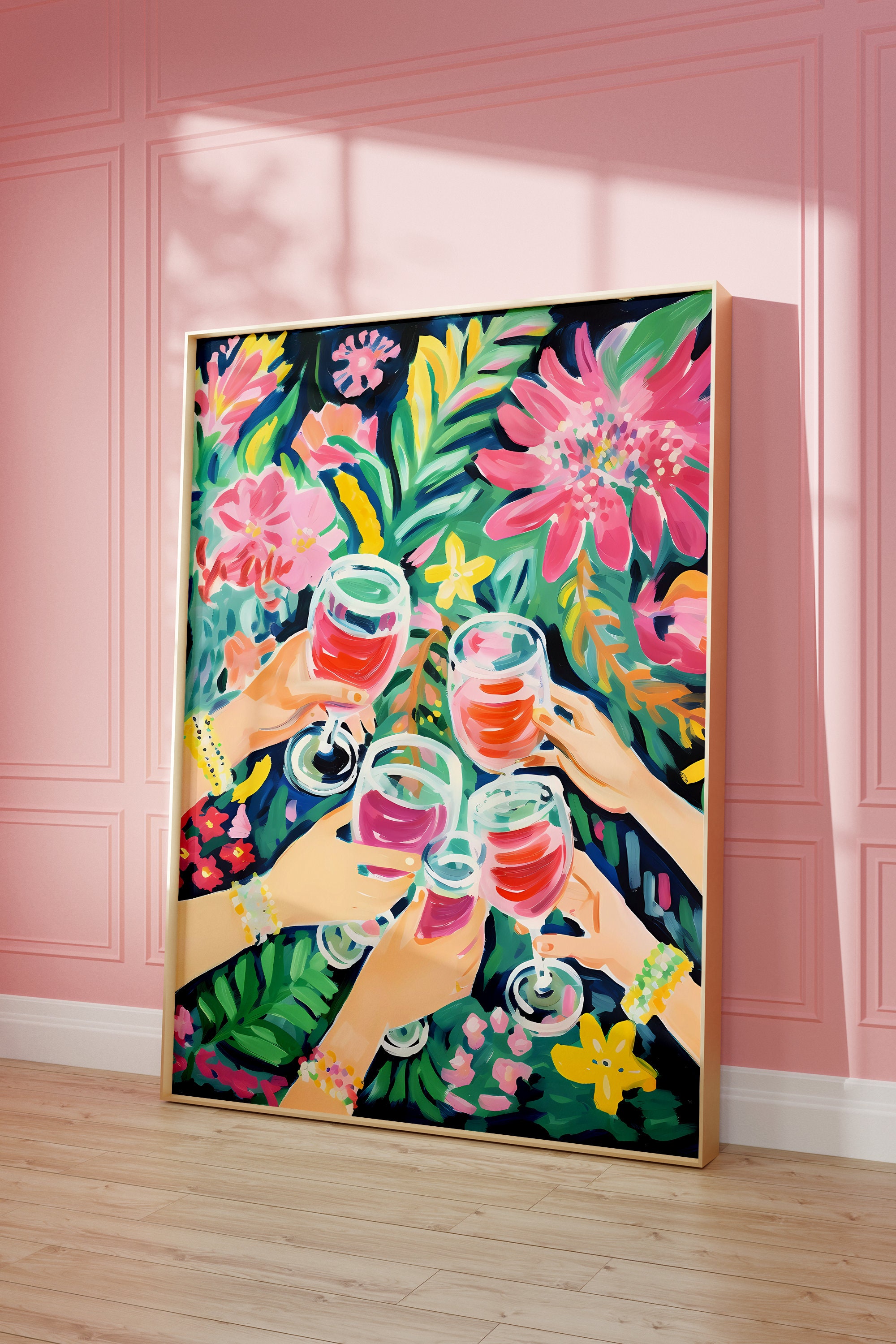 Cheers Print, Bar Cart Poster, Preppy Wall Art, Maximalist Home Decor ...