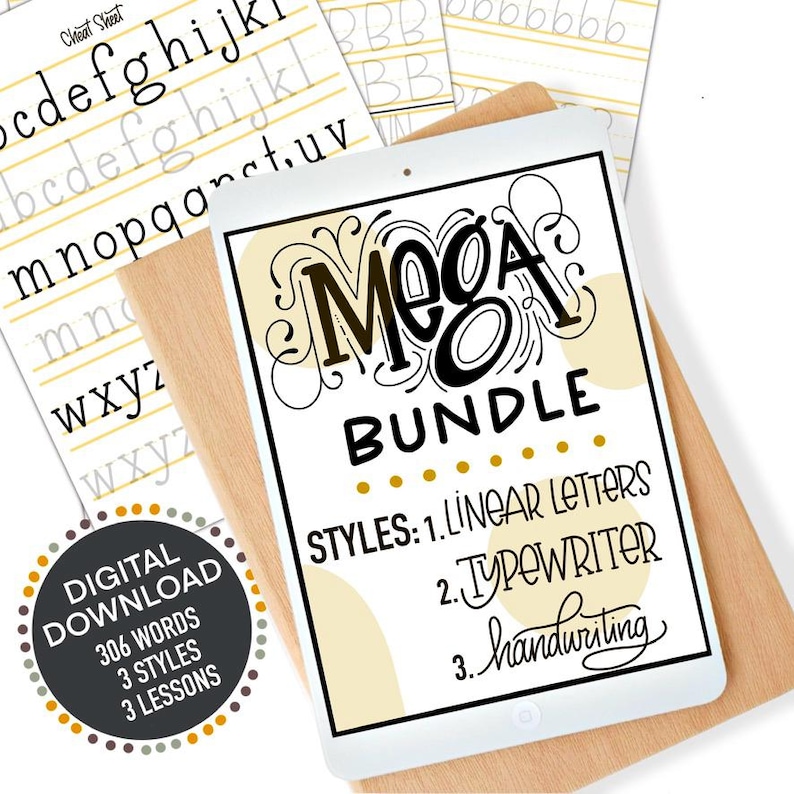 Procreate Lettering Guide: Mega Bundle With Handwriting Practice ...