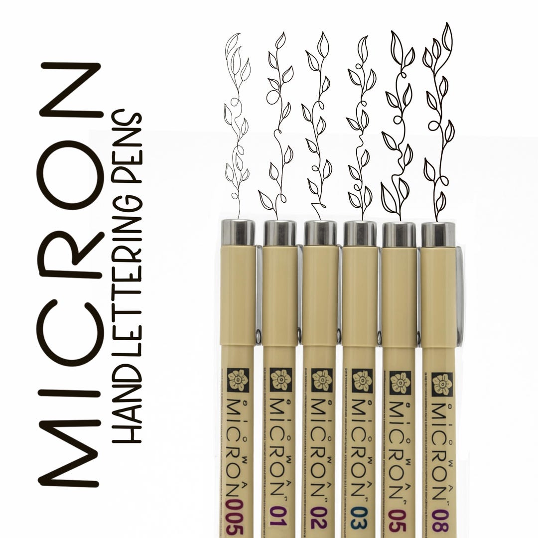 Micron Fineliner Pen Set – Archival Ink, Drawing Pens, 6 Sizes - Etsy