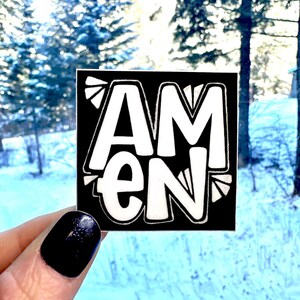 AMEN Faith Sticker, Waterproof Decal, Water Bottle Sticker, Laptop ...