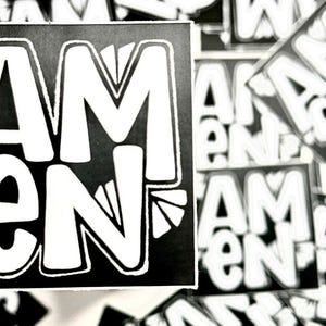 AMEN Faith Sticker, Waterproof Decal, Water Bottle Sticker, Laptop ...