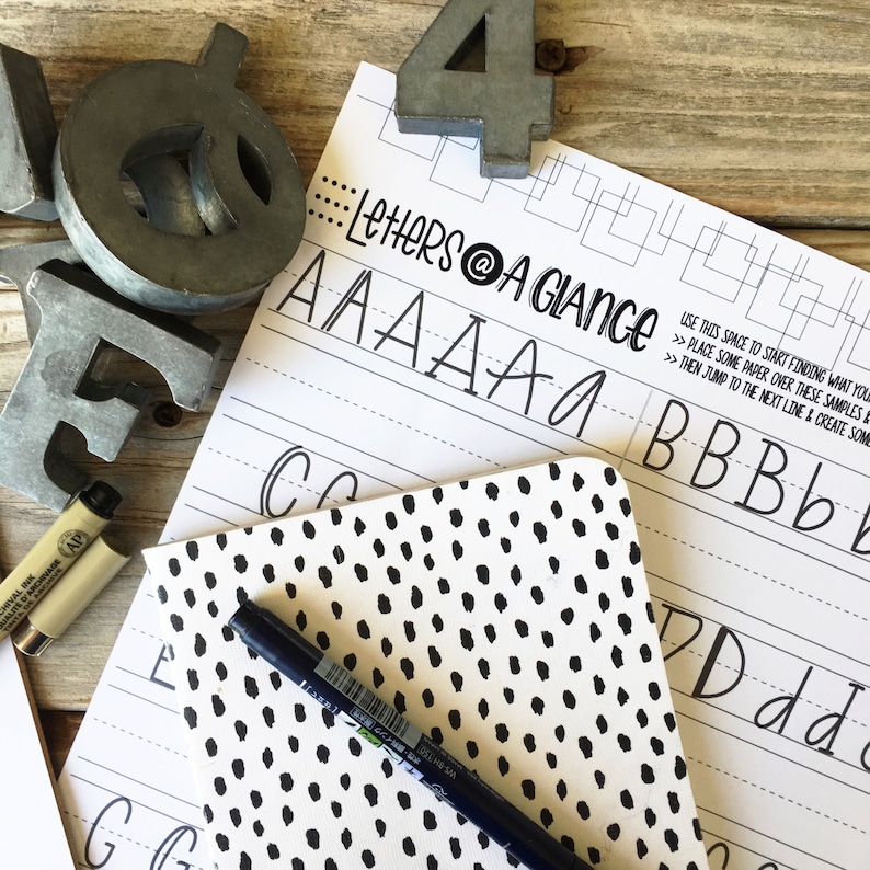 Lettering Guide Lettering Practice Sheets Lettering - Etsy