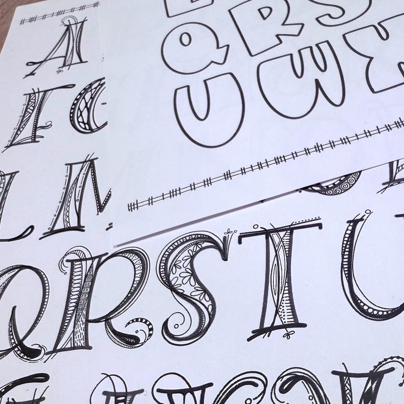 Hand Lettering Workbook: Fun Doodles & Creative Lettering Styles - Etsy