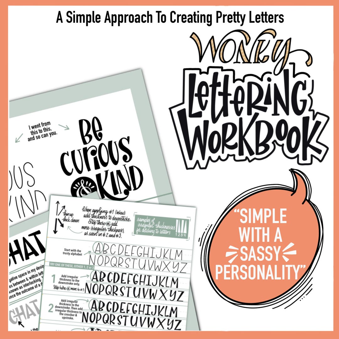 WONKY LETTERING Workbook | Learn Lettering | Lettering Guide ...
