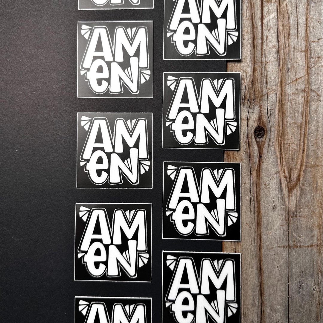 AMEN Faith Sticker: Waterproof Vinyl Decal for Laptop, Water Bottle - Etsy