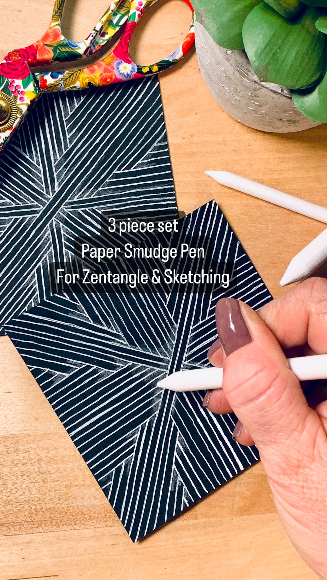 Zentangle Paper Smudge Pens - Etsy
