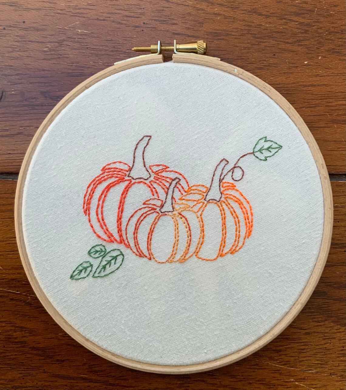 Pumpkin Embroidery Pattern, Fall Design and Instructions (digital ...
