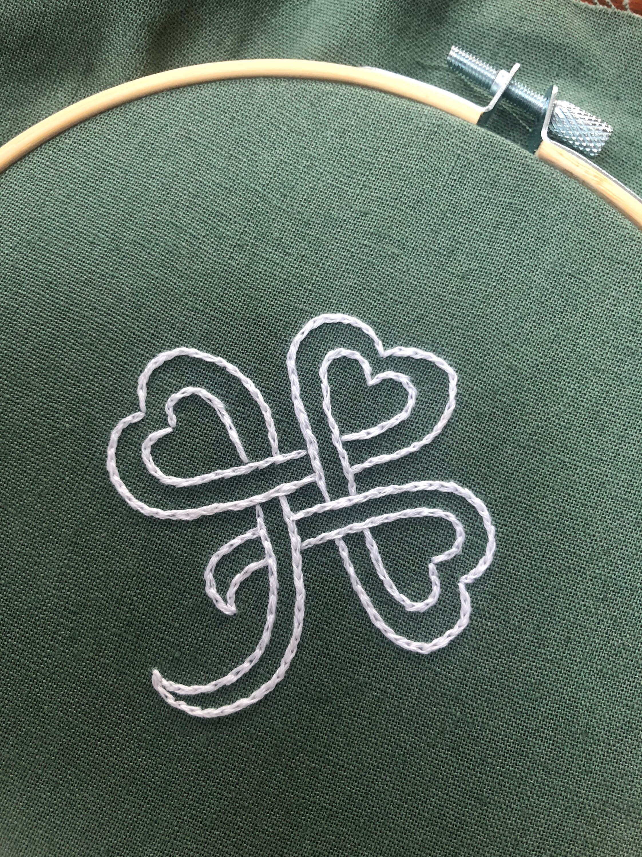 Celtic Shamrock Embroidery Pattern, Beginner Irish Embroidery (PDF ...