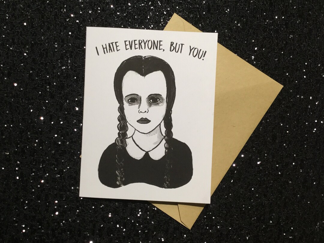 Wednesday Addams Card, Horror Anniversary Card, Goth Love Note - Etsy