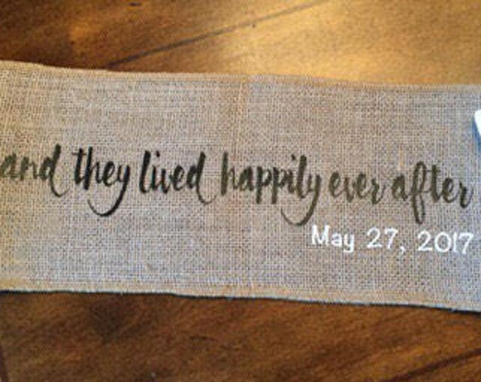 Happily Ever After Burlap Pillow Wrap/ Decorative Pillow Wrap/ Wedding ...