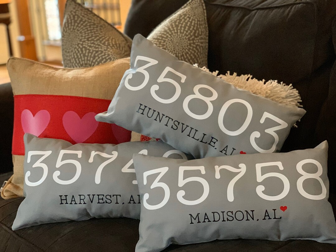 Zip Code Pillow - Etsy