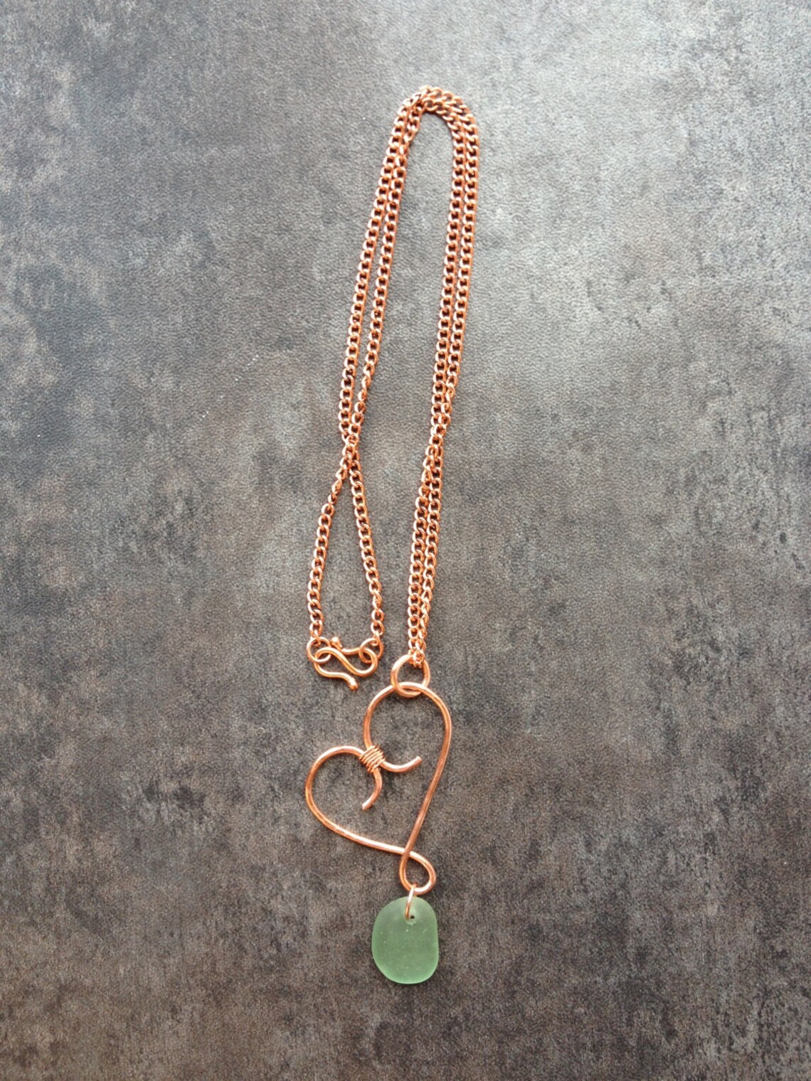 Wire Wrapped, Hand Forged, Hammered Copper Heart Pendant With Light ...