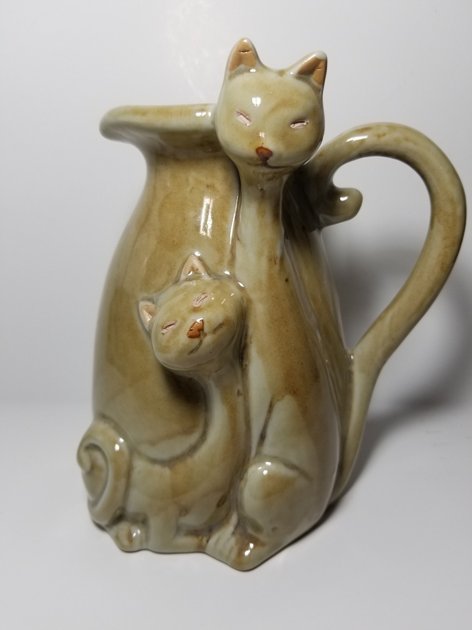 Stoneware Cat Pitcher | Etsy