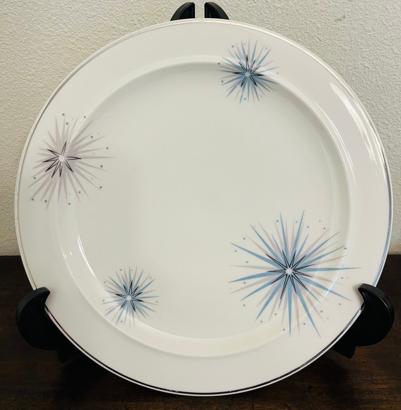 Vintage Easterling Bavaria CELESTIAL Atomic Starburst MCM Dinner/ Salad ...