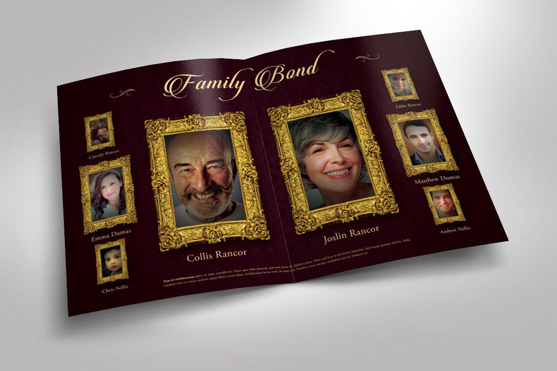 Royal Funeral Program Template: Elegant Obituary, Bi-fold (publisher ...