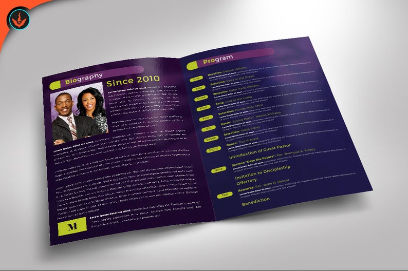 Pastor Appreciation Program Template Publisher and Word Bi-fold (8.5x11 ...