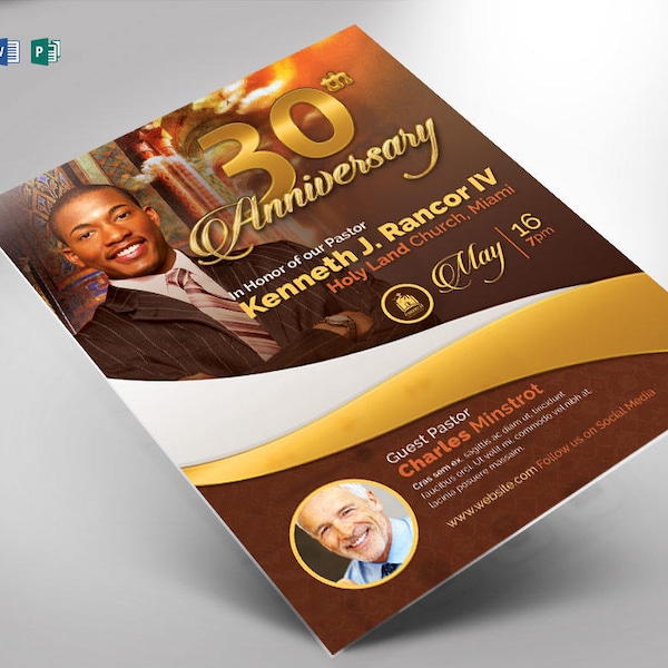 Pastor Anniversary Program Template Word - Etsy