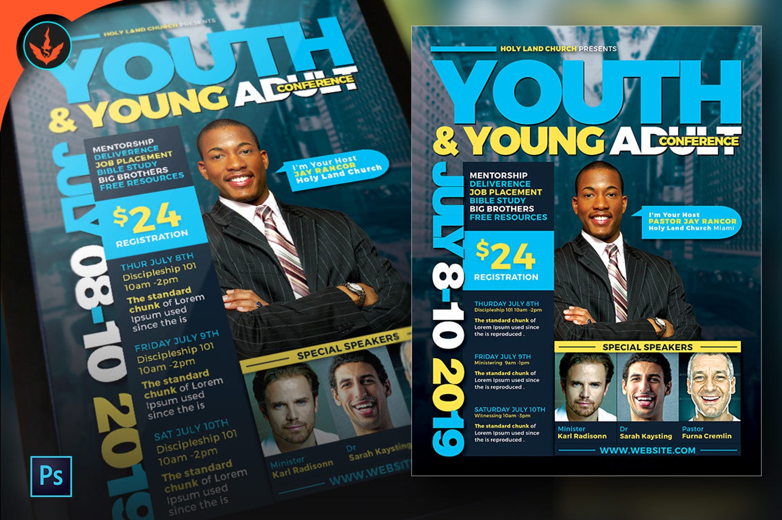 Youth & Young Adult Conference Photoshop Template 4x6 - Etsy