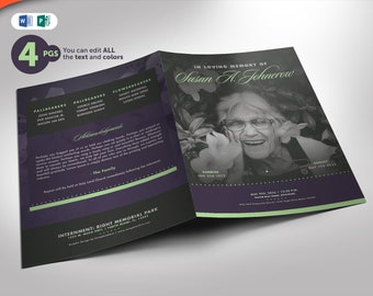 Passport Funeral Program Photoshop Template 8 Pages 5.5x8.5 - Etsy