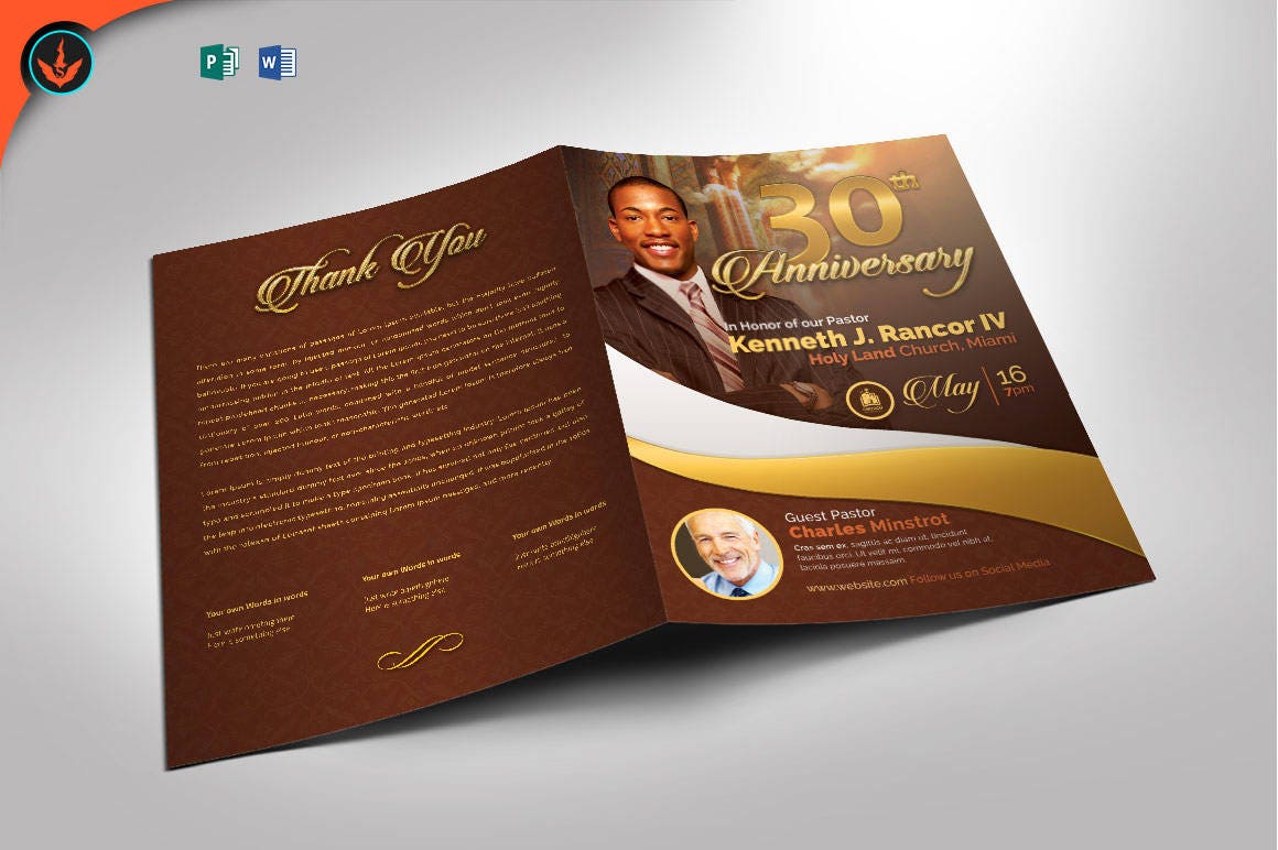 Free Printable Pastor Anniversary Program Template - Printable Templates
