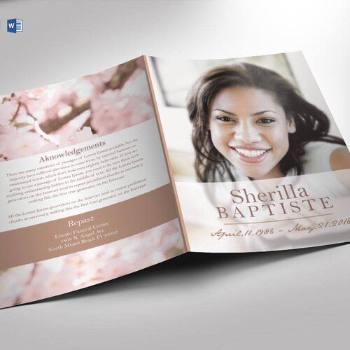 Colorful Funeral Program Publisher and Word Template 4 Pages - Etsy