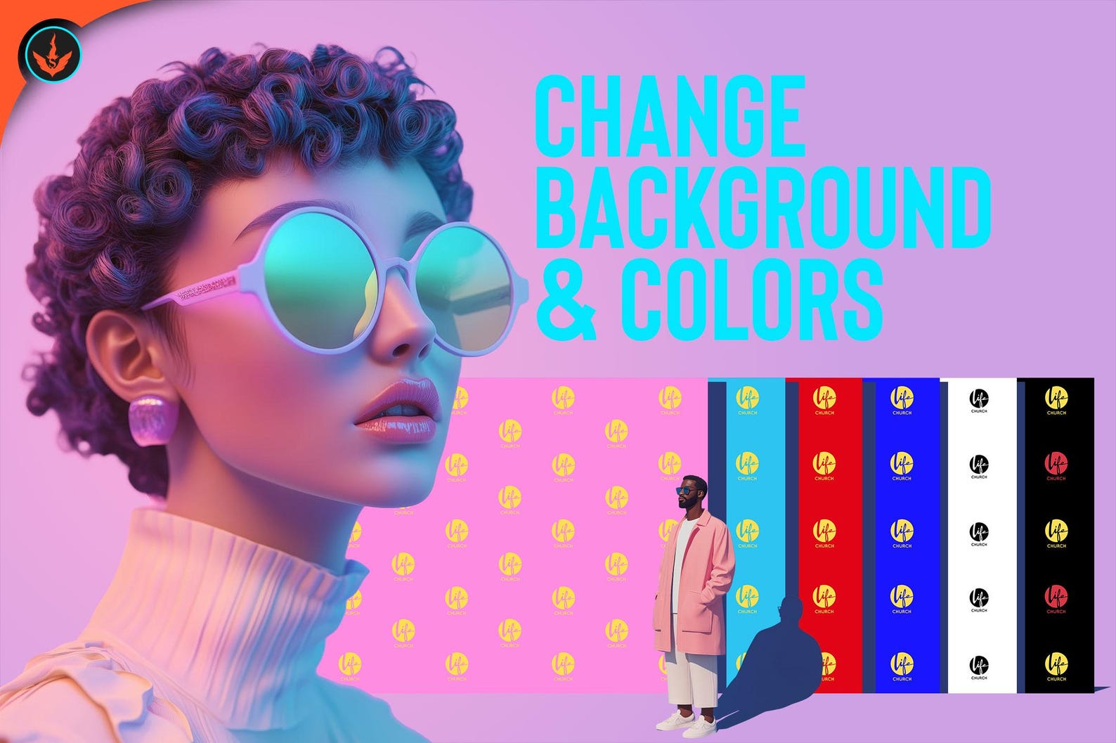 Step and Repeat Backdrop Large Format Banner Photoshop Template (10x8 ...