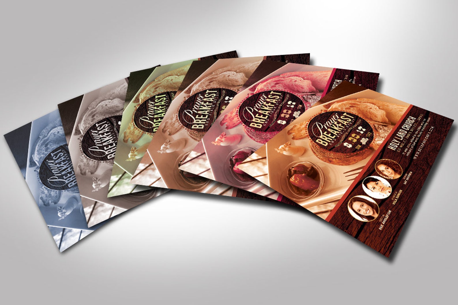 Prayer Breakfast Church Flyer Publisher and Word Template 11x8.5, 7x5 ...