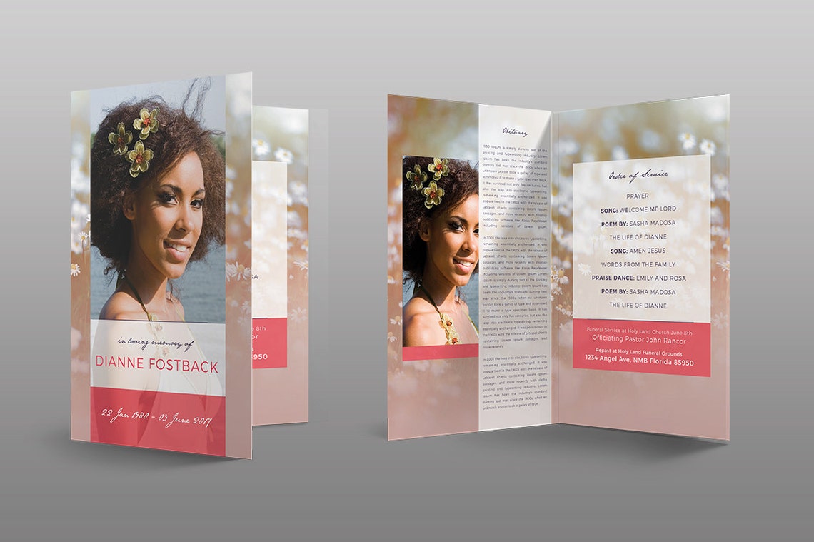Meadow Funeral Program Photoshop Template 8 Pages 5.5x8.5 - Etsy