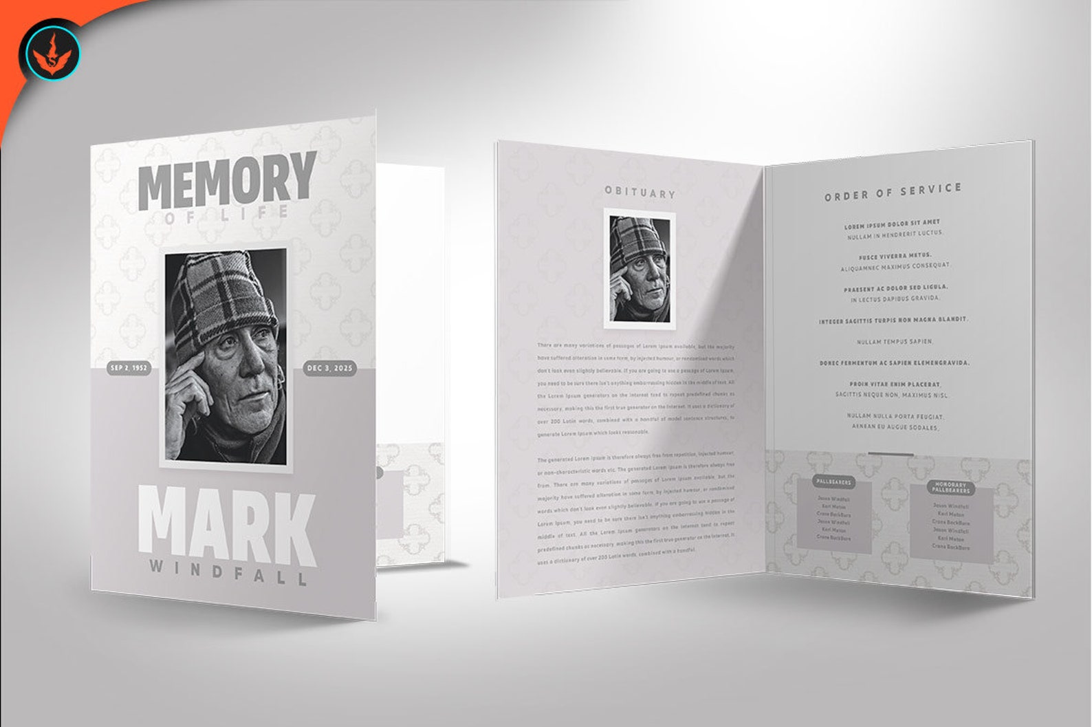 Simple Funeral Program Indesign Template (4 Pages) 8.5x11 and 5.5x8.5 ...