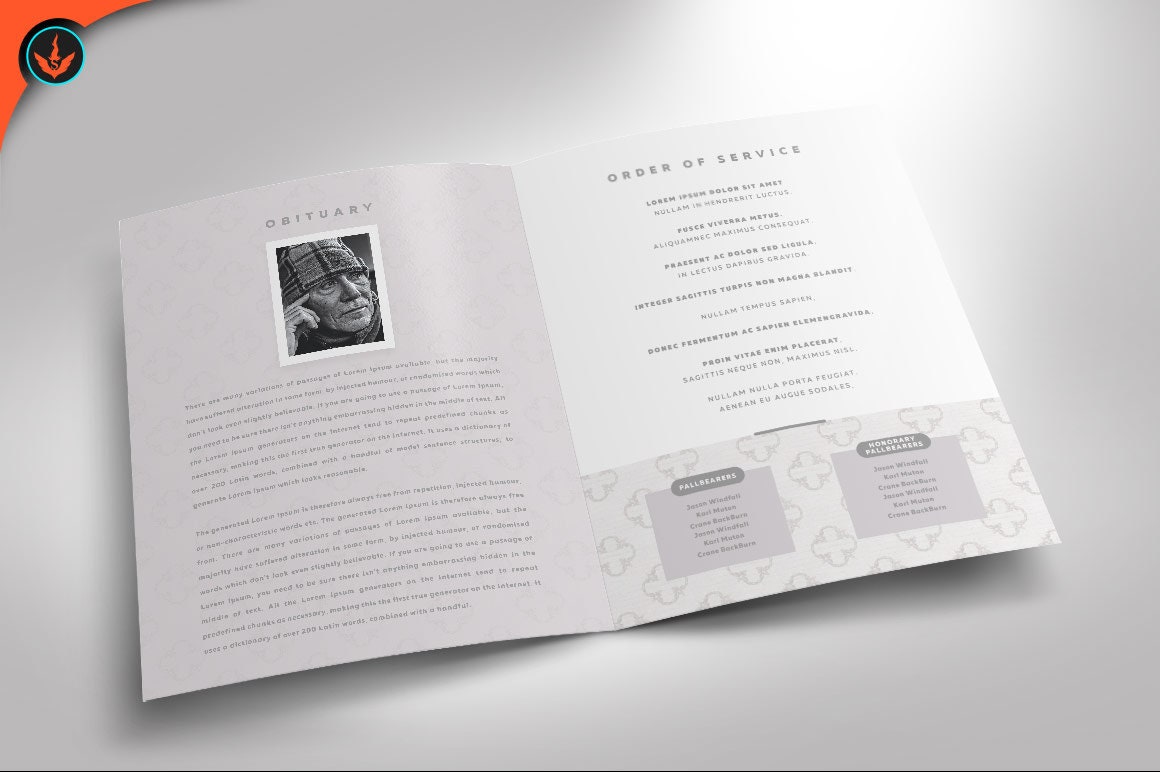 Simple Funeral Program Photoshop Template 4 Pages 5.5x8.5 - Etsy