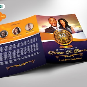 Church Anniversary Program Publisher and Word Template 8.5x11 & 5.5x8.5 ...