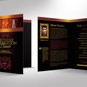 Royal Birthday Celebration Event Program Photoshop Template 5.58.5 - Etsy