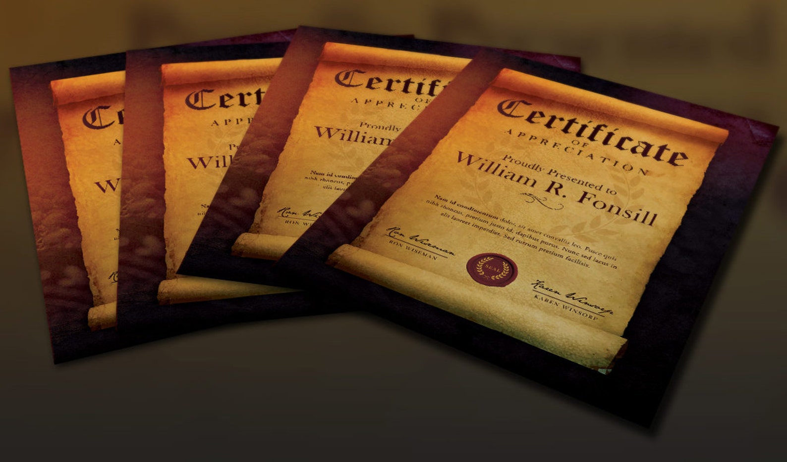 Royal Scroll Certificate Publisher and Word Template 8.5x11 Plus 11x8.5 ...