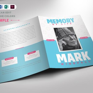 Simple Funeral Program Indesign Template (4 Pages) 8.5x11 and 5.5x8.5 ...